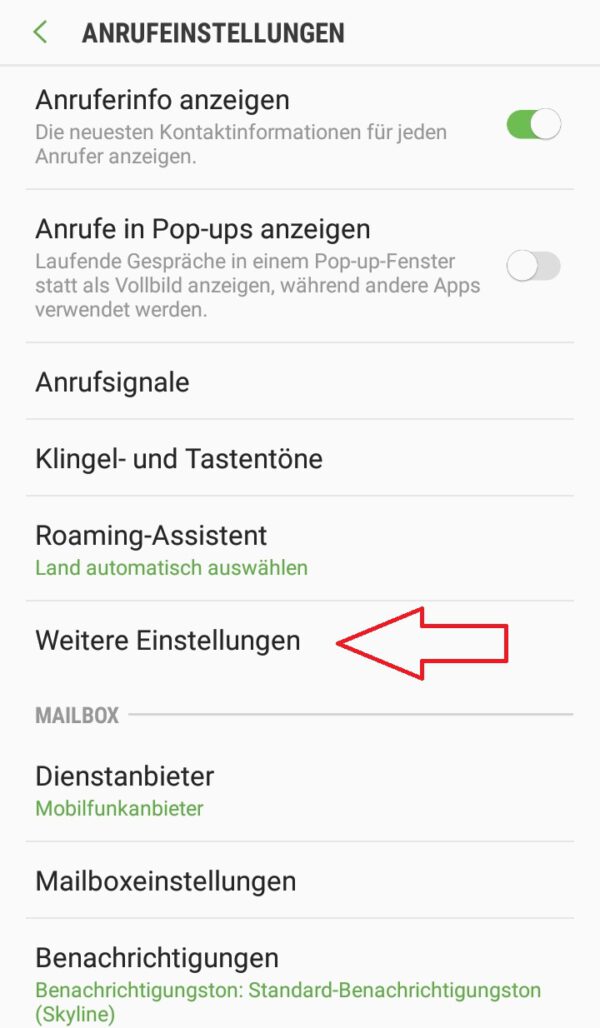 Rufnummer unterdrücken / ausblenden Samsung – Electron